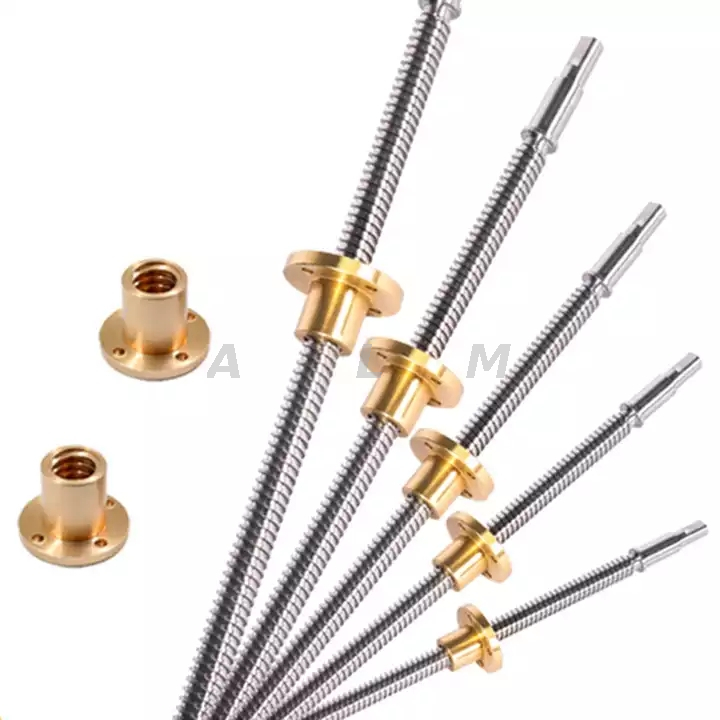 Trapezoidal Tr16x9 Lead Screw with Brass Flange Nut from China ...