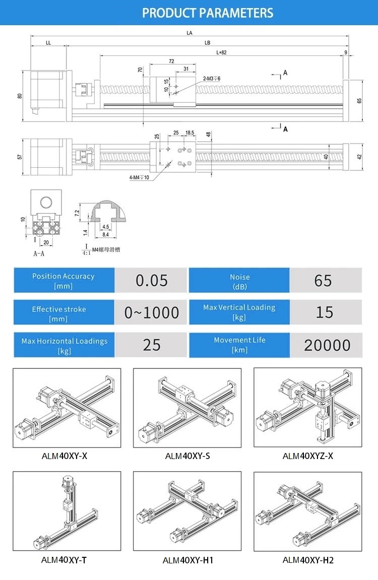 100mm ball screw driven linear module 40 for cutting machine from China ...